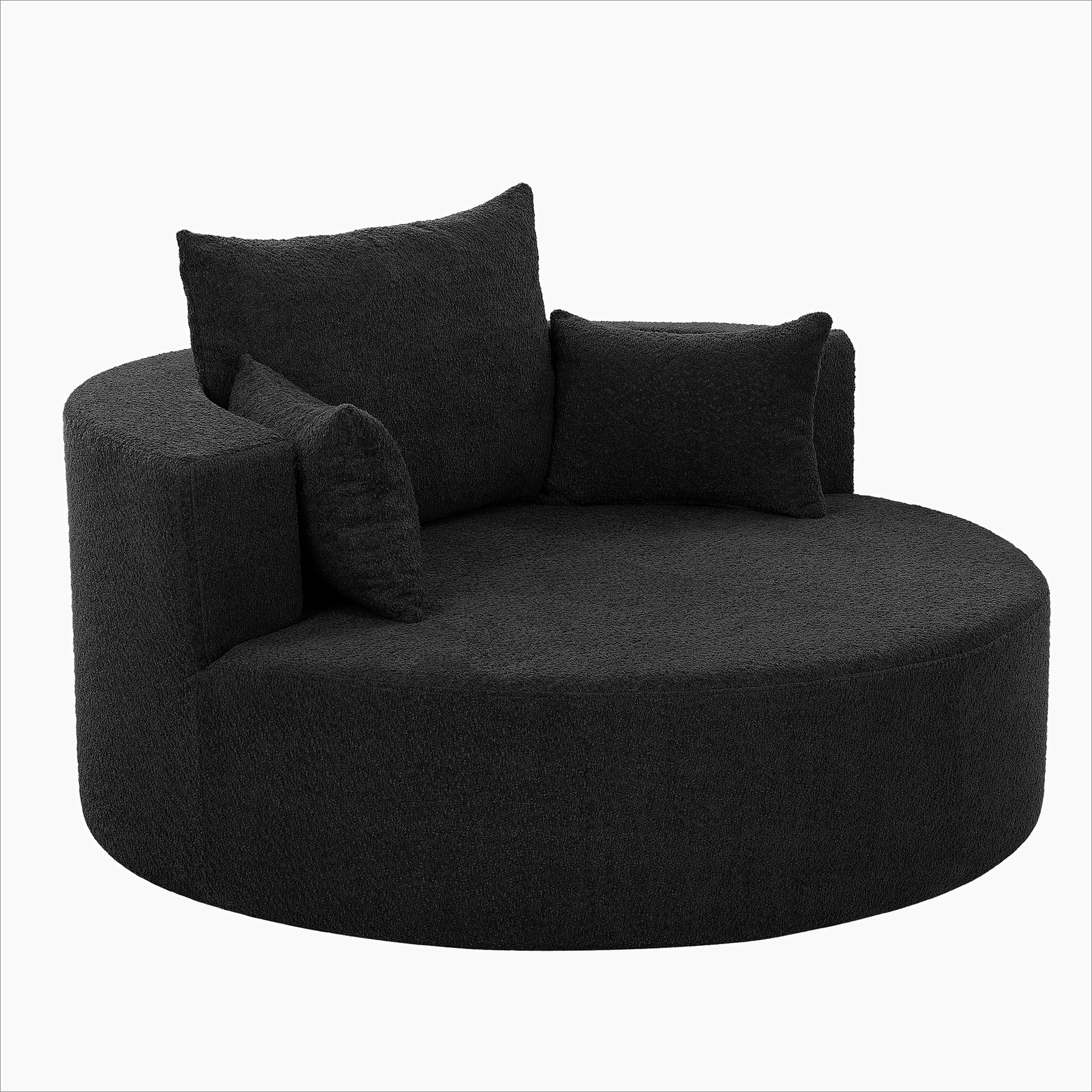 Orren Ellis 360° Swivel Chair Accent Barrel Chair Swivel Round Sofa ...