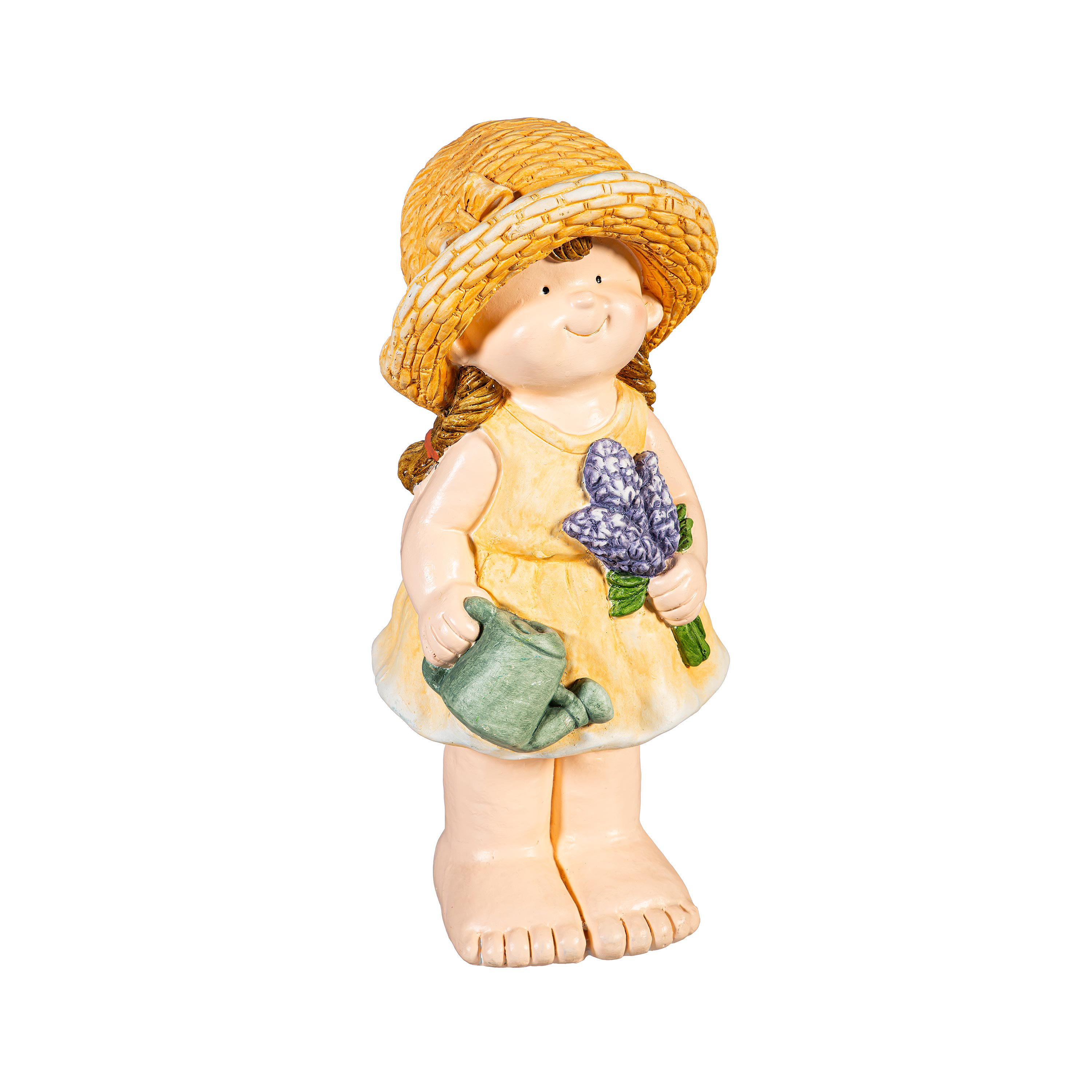 Ophelia & Co. Garden Girl With Purple Flower Statue, 16"H | Wayfair