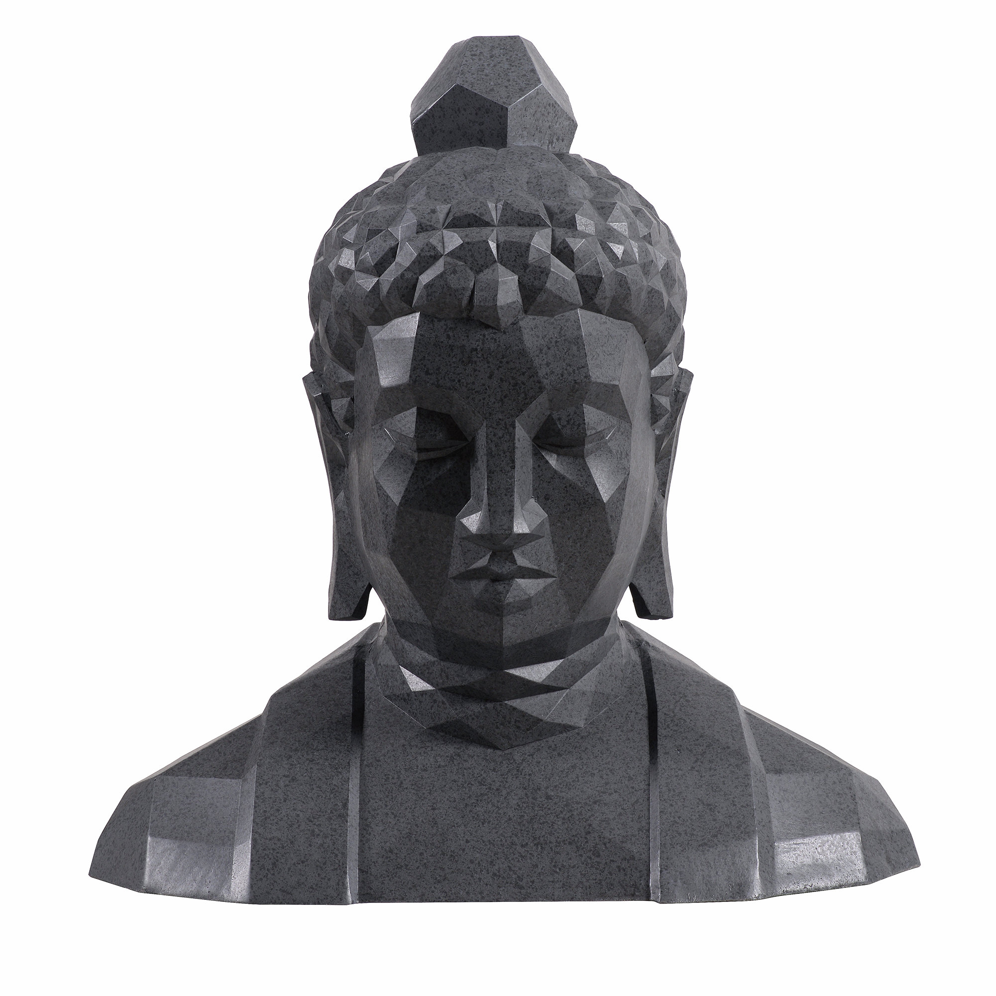 Hi-Line Gift Ltd. Geometric Buddha Head Garden Statue Modern Style Home ...