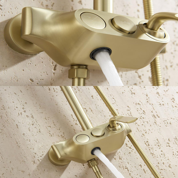 HIGEMZ Exposed Pipe Shower System with Tub Spout | Wayfair