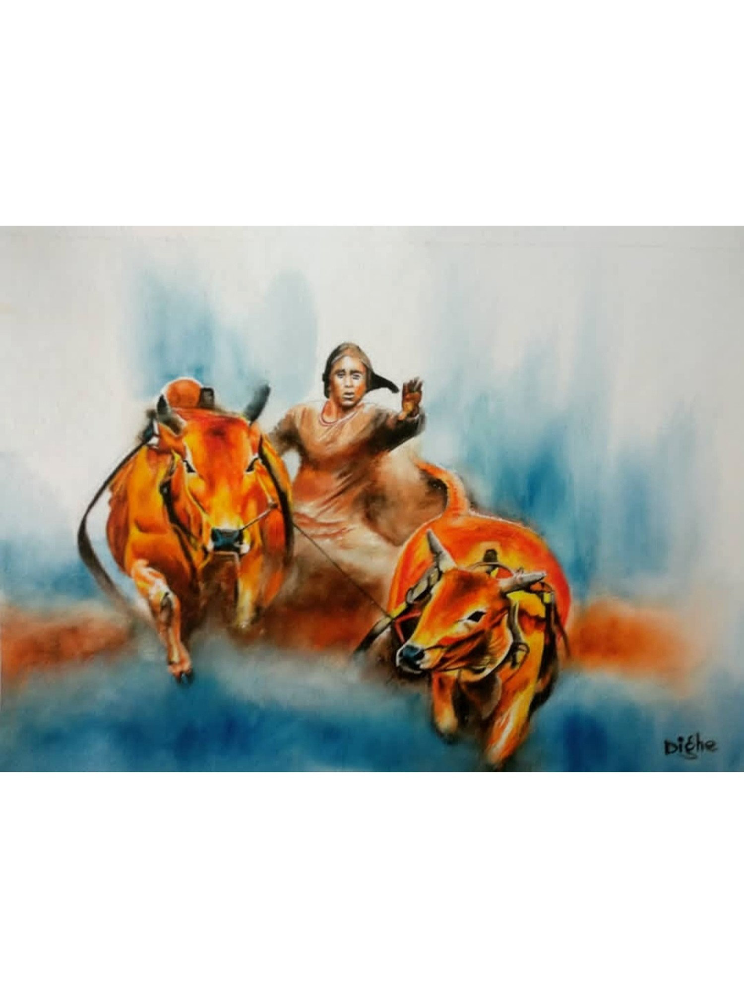 Rosalind Wheeler Bull Racing In Kerala (Maramadi) | Painting By Akshay Dighe - Wayfair Canada