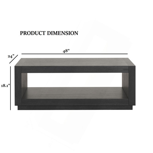 Hokku Designs Rectangle Coffee Table Plinth Base Open Bottom Shelf ...