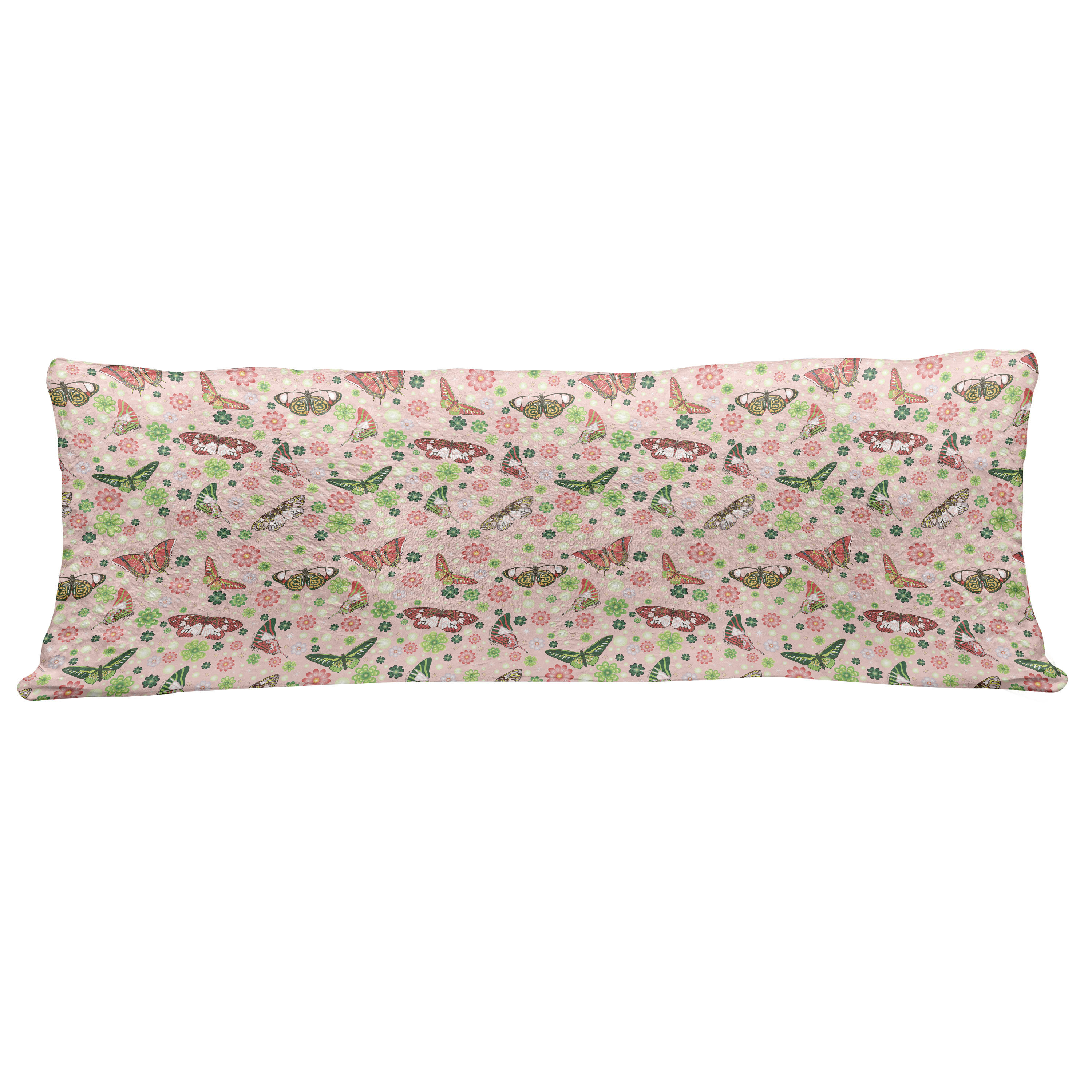 Ambesonne Nature Fluffy Body Pillow Case Cover With Zipper, Butterflies ...