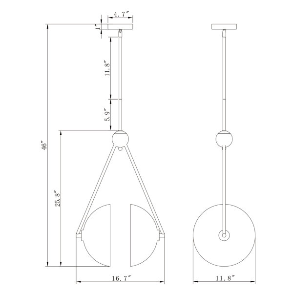 Mercer41 Gethra Split Sphere Brass And Frosted Glass Pendant Ceiling ...