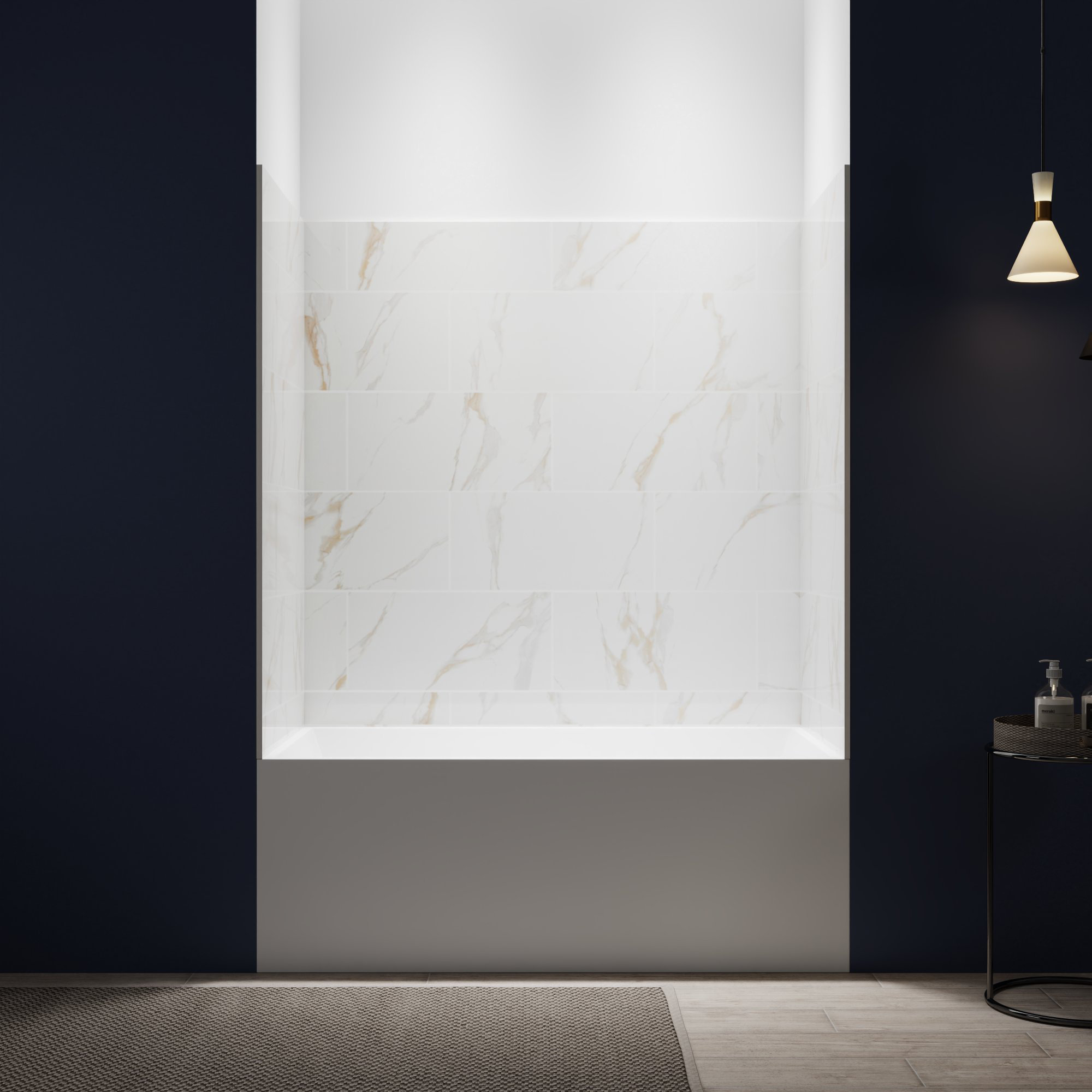 ExBrite Composite Shower Wall Panel Surround - Seamless 60" Back Wall ...