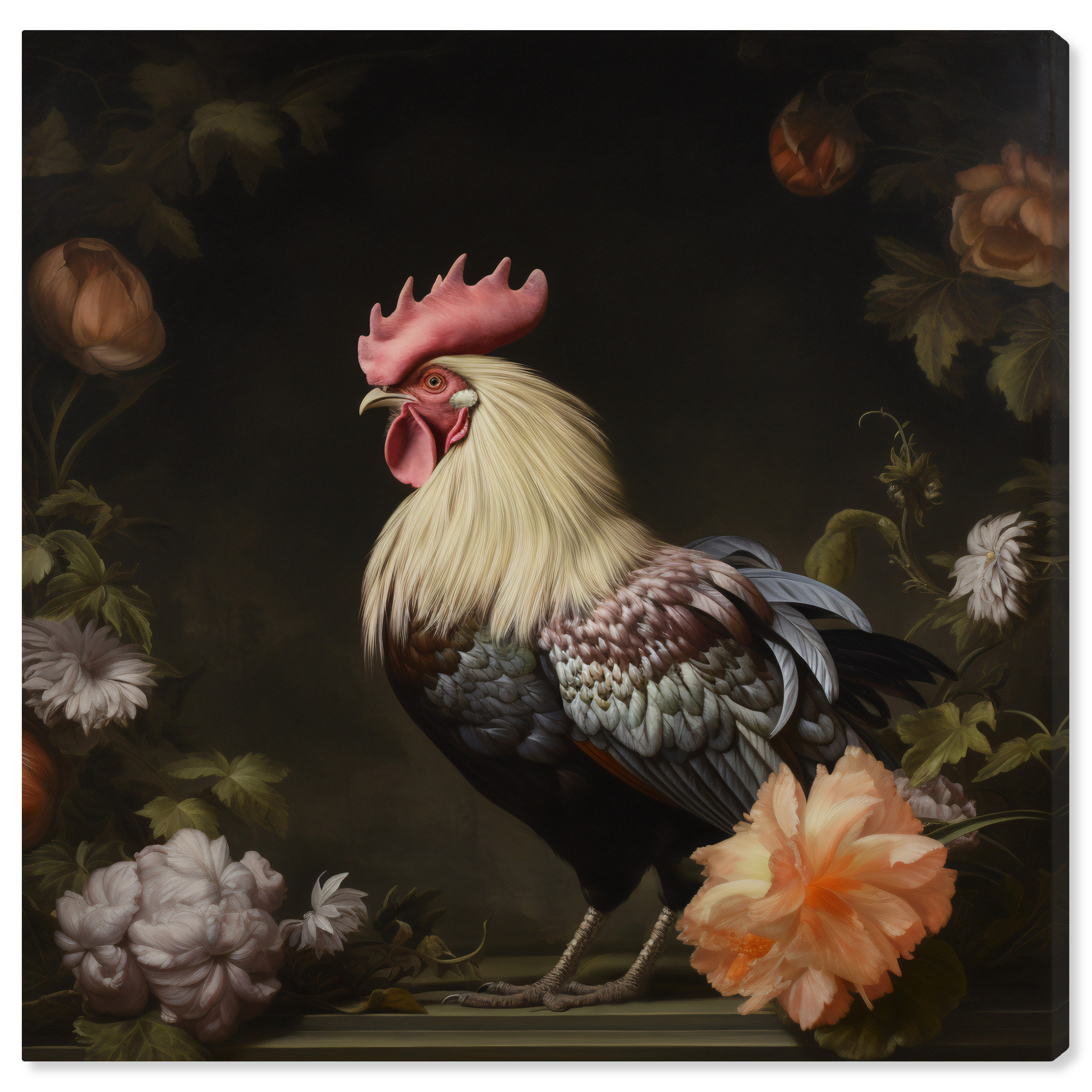 Rosalind Wheeler Animals Elegant Classy Rooster Traditional White ...