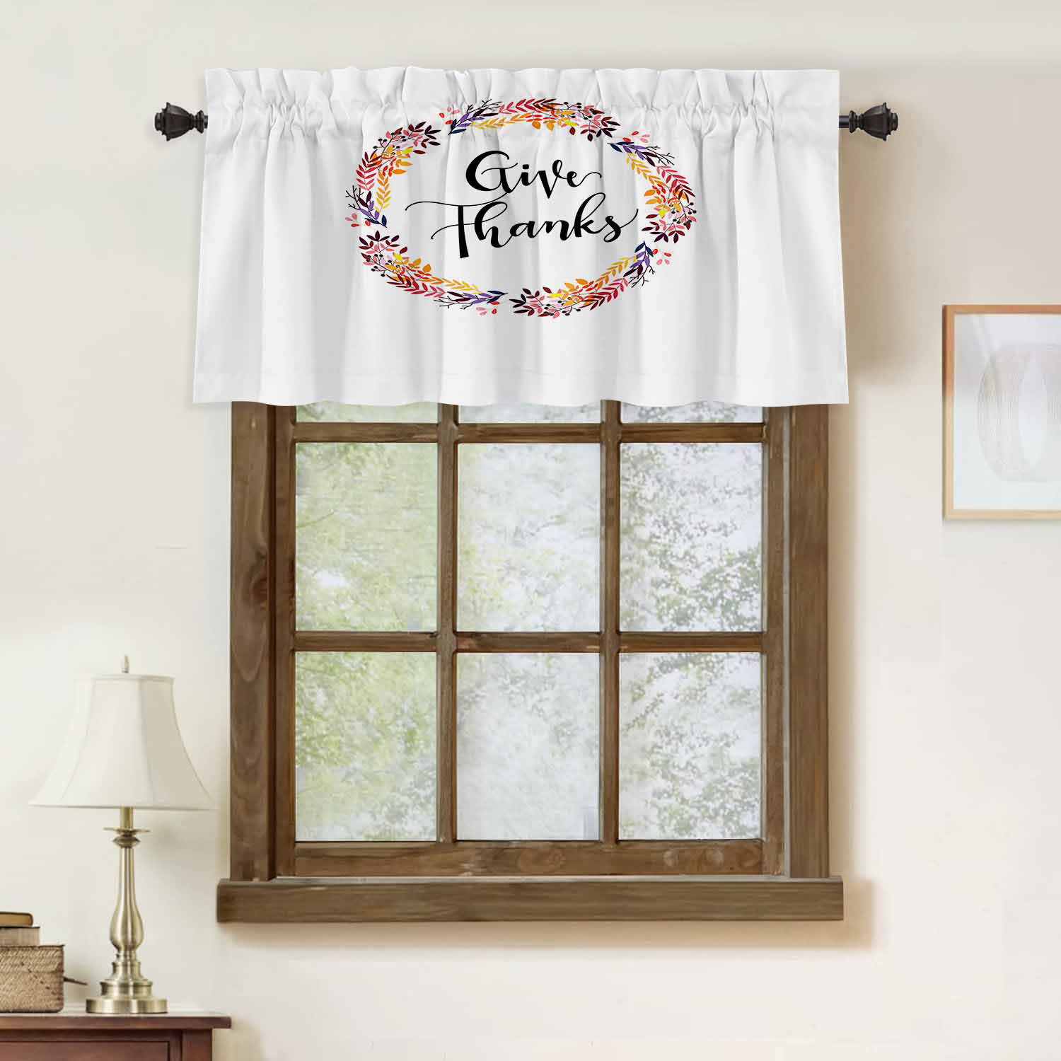 The Holiday Aisle® Orange 52"W Give Thanks Season Drawn Thanksgiving ...