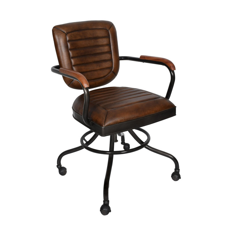 Williston Forge Burkburnett Genuine Leather Task Chair | Wayfair