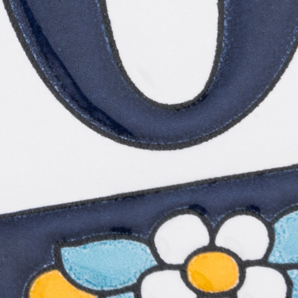 Merola Tile Sevillano Flora 2-1/8 in. x 4-3/8 in. Number Zero Ceramic ...