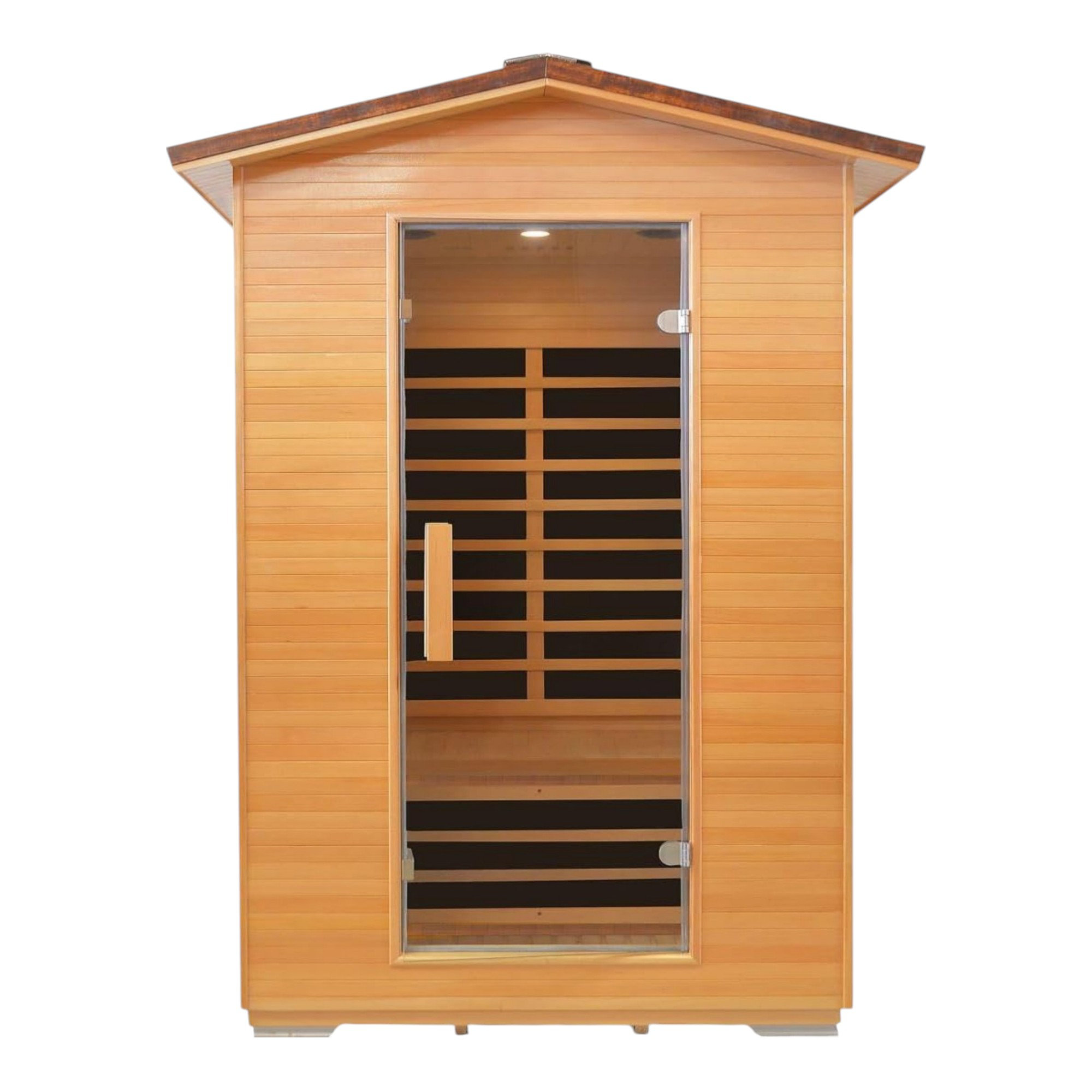 KISRAIS Outdoor Sauna Far Infrared Saunas Dry Home Sauna Room Canadian Hemlock 1 to 2 Person ...