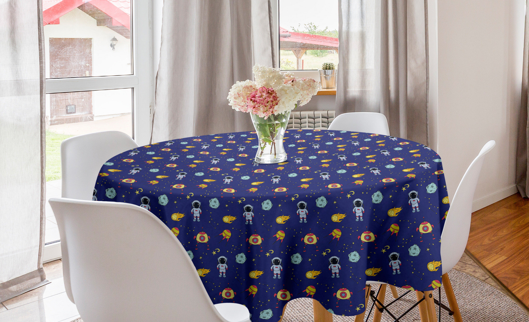 East Urban Home Ambesonne Alien Round Tablecloth, Various Outer World ...