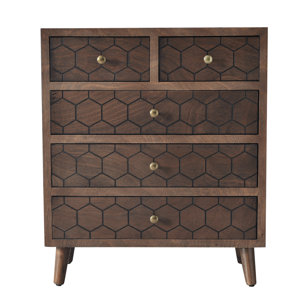 Ophelia & Co. Handcrafted Accent Drawer with Abstract Carvings ...