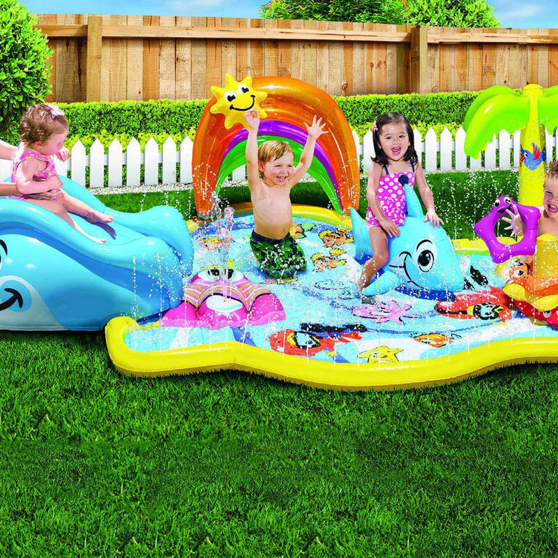 JASODI Splish Splash Water Park JR, Junior Inflatable Outdoor Backyard ...