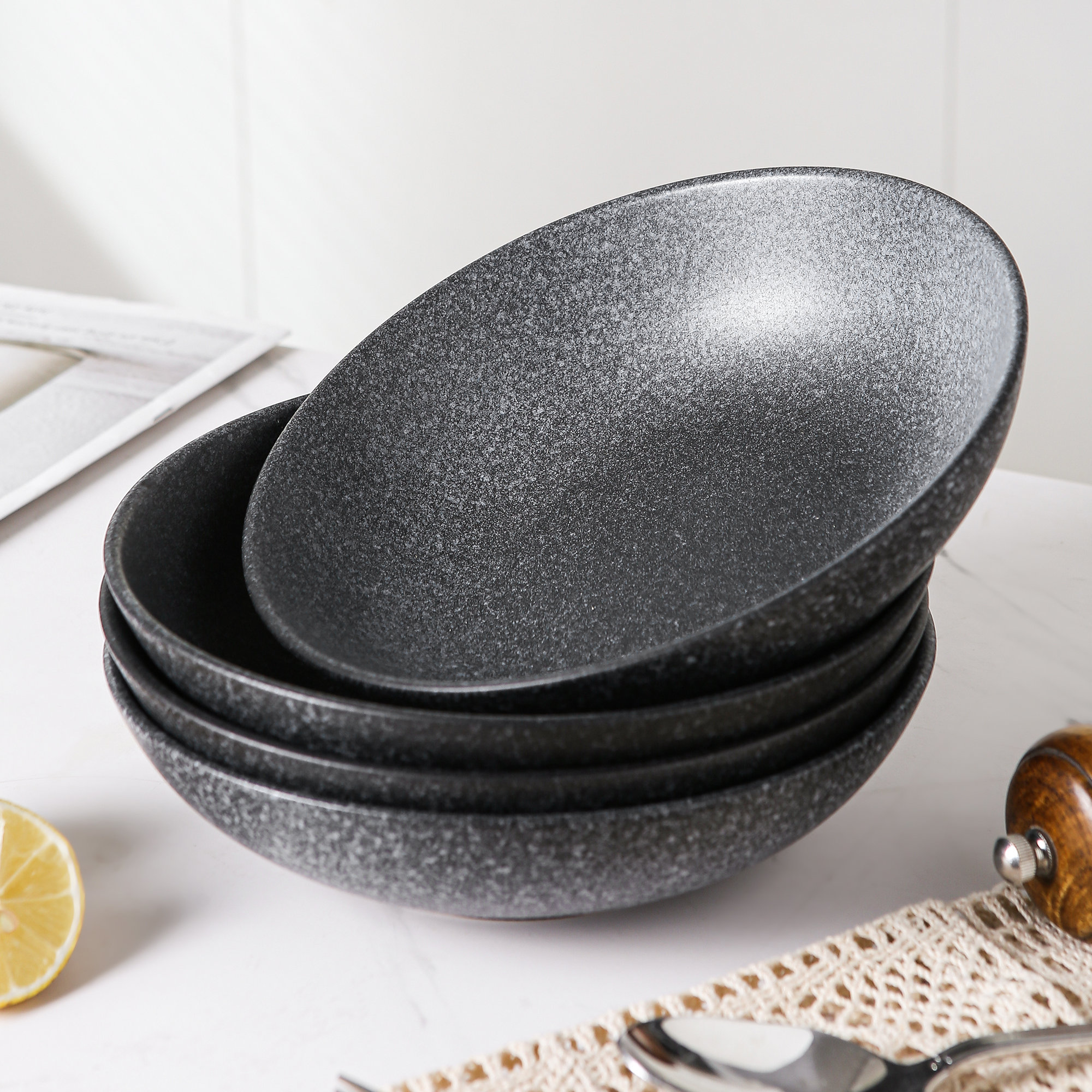 Wrought Studio™ Ozetta 27Oz. Stoneware Pasta Bowl Set | Wayfair