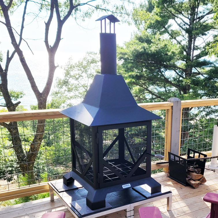 Frontera 60'' H Steel Wood Burning Outdoor Chiminea - Wayfair Canada