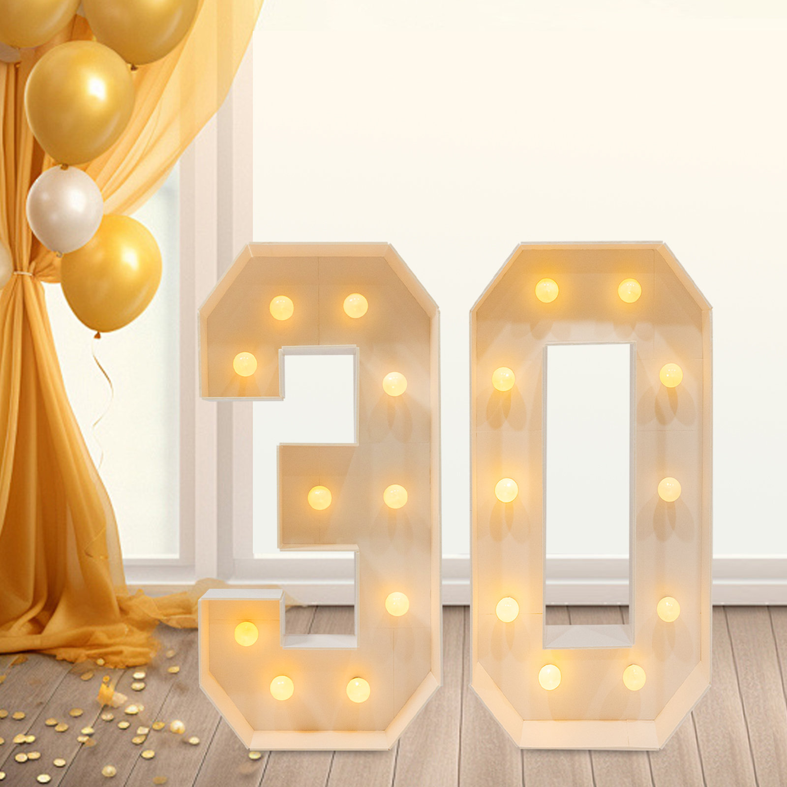 CNCEST 30th/40th/50th Light Up Numbers Birthday Party Decoration ...