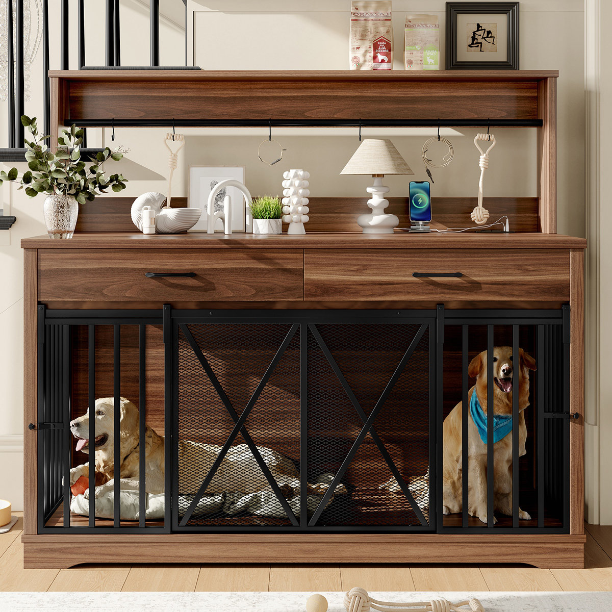 Tucker Murphy Pet™ Dog Crate Furniture For Large Or 2 Medium Dogs ...