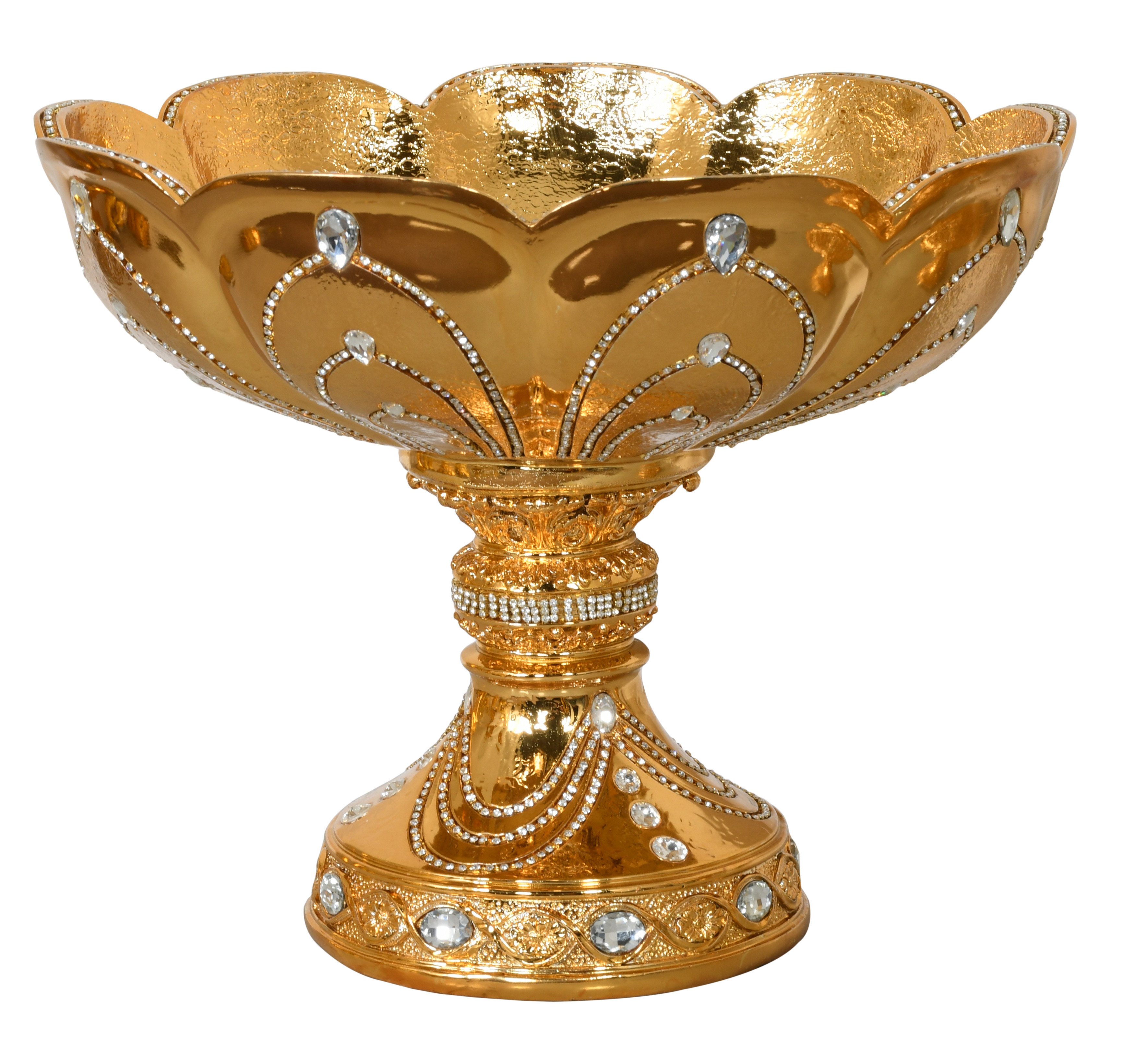 Rosdorf Park Baronville European Elegance Golden Pedestal Bowl | Wayfair