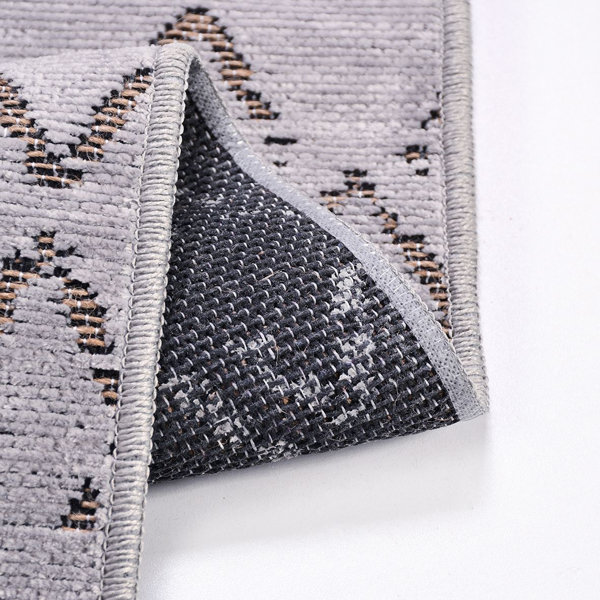 Ebern Designs Keyline Lilac Geometric Cotton Machine Made Area Rug ...