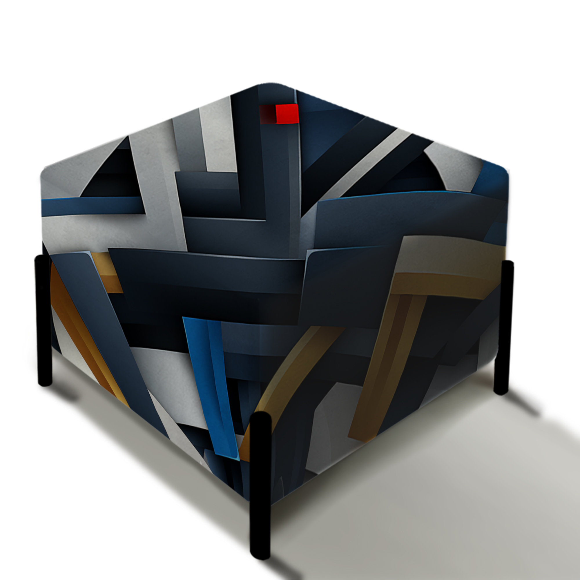 Design Art Blue Industrial Geometry Shape Melody - Geometric Square ...
