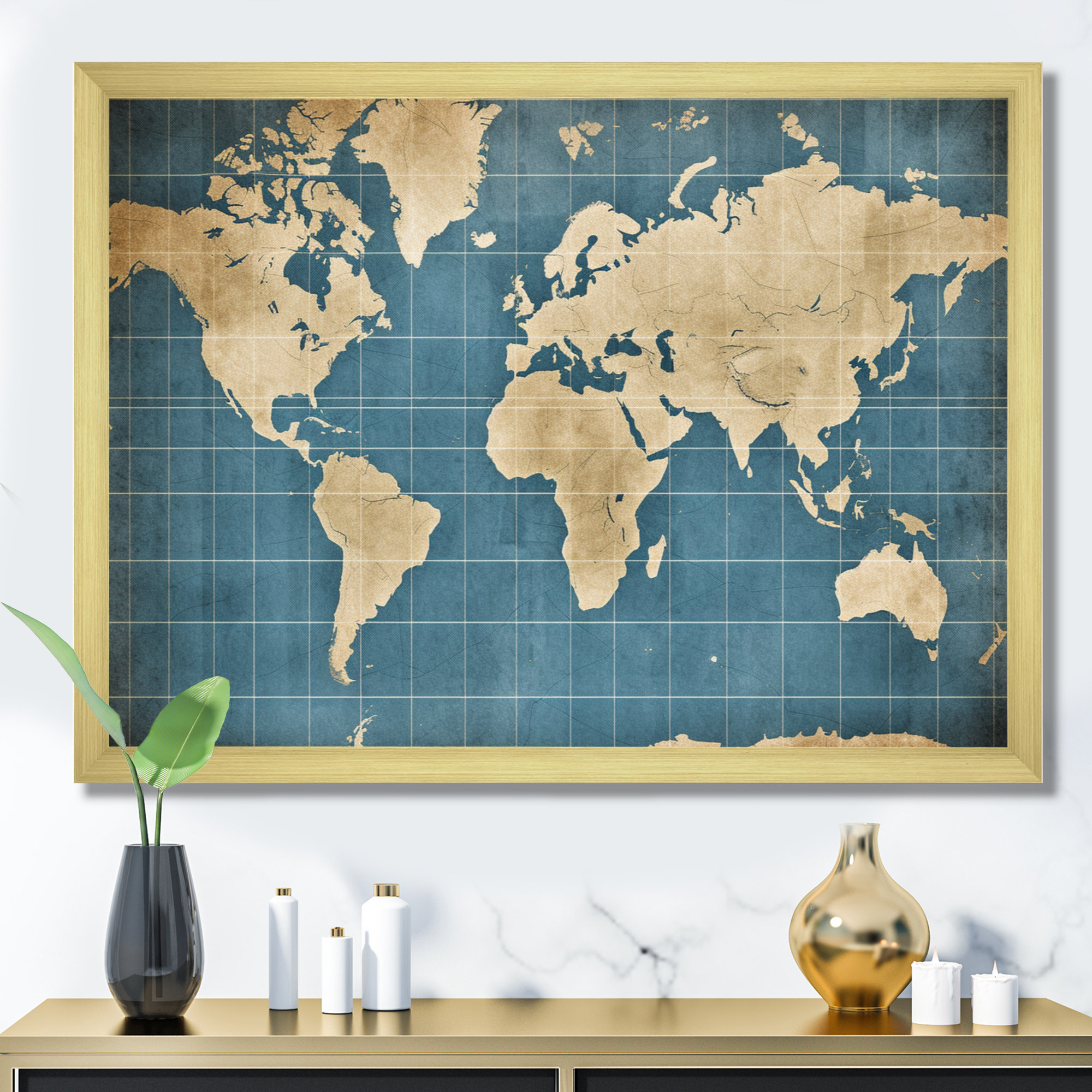 17 Stories Ancient Map Of The World V Framed On Canvas Print - Wayfair ...