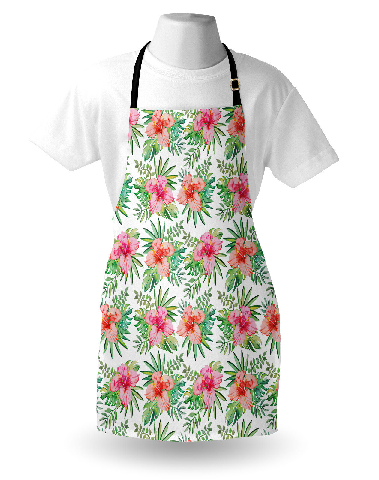 Bayou Breeze Luau Apron Unisex Hibiscus Monstera Palm Leaves Adult Size ...