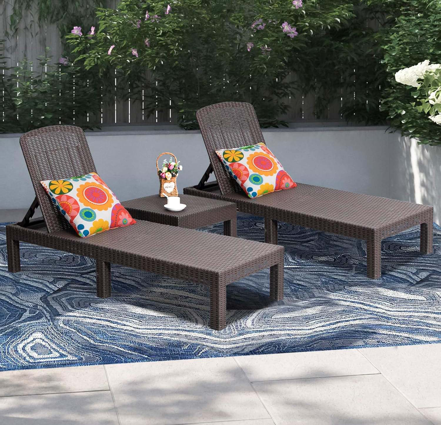 Highland Dunes Outdoor Chaise Lounge,Resin Pool Lounge Chair Waterproof ...