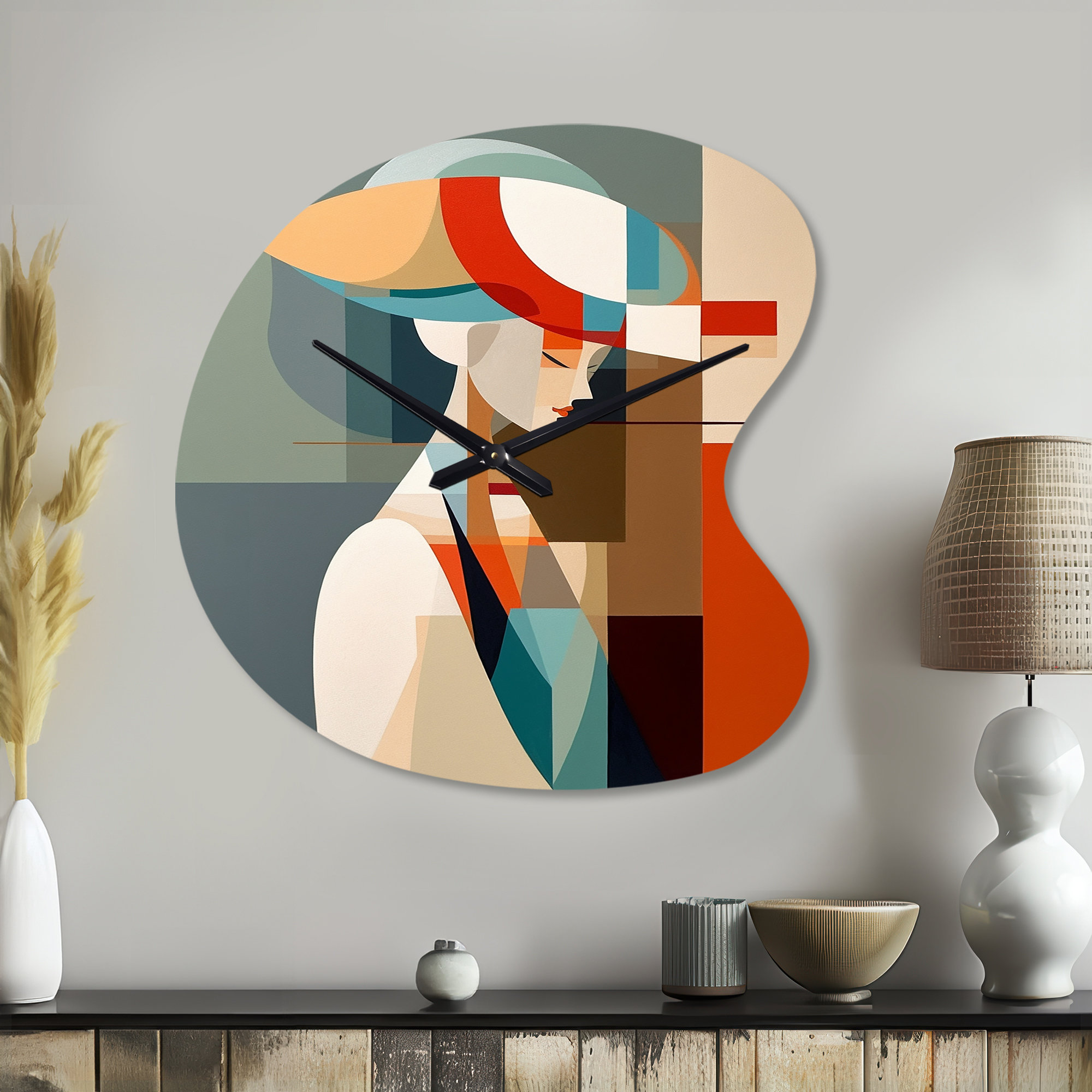 Design Art Female Art Deco Portrait IV - Drop Shape Unique Woman Pop ...