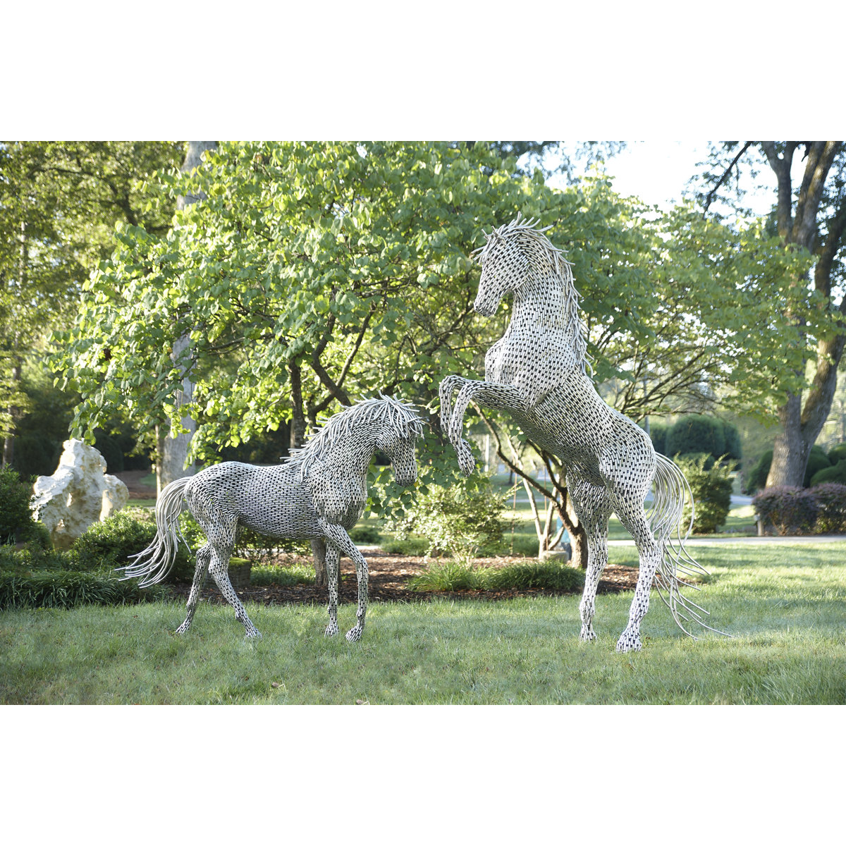 Phillips Collection Stainless Steel Horse Pipe Statue | Perigold