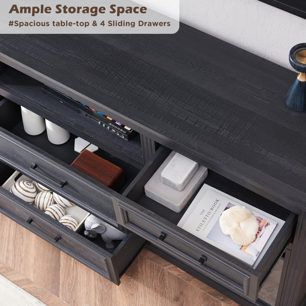 Red Barrel Studio® Tenleigh Fireplace TV Stand for TVs up to 80" with ...