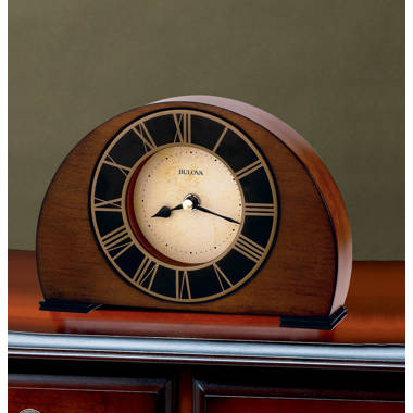 Alcott Hill® Analog Tabletop Clock in Dark Wood & Reviews | Wayfair
