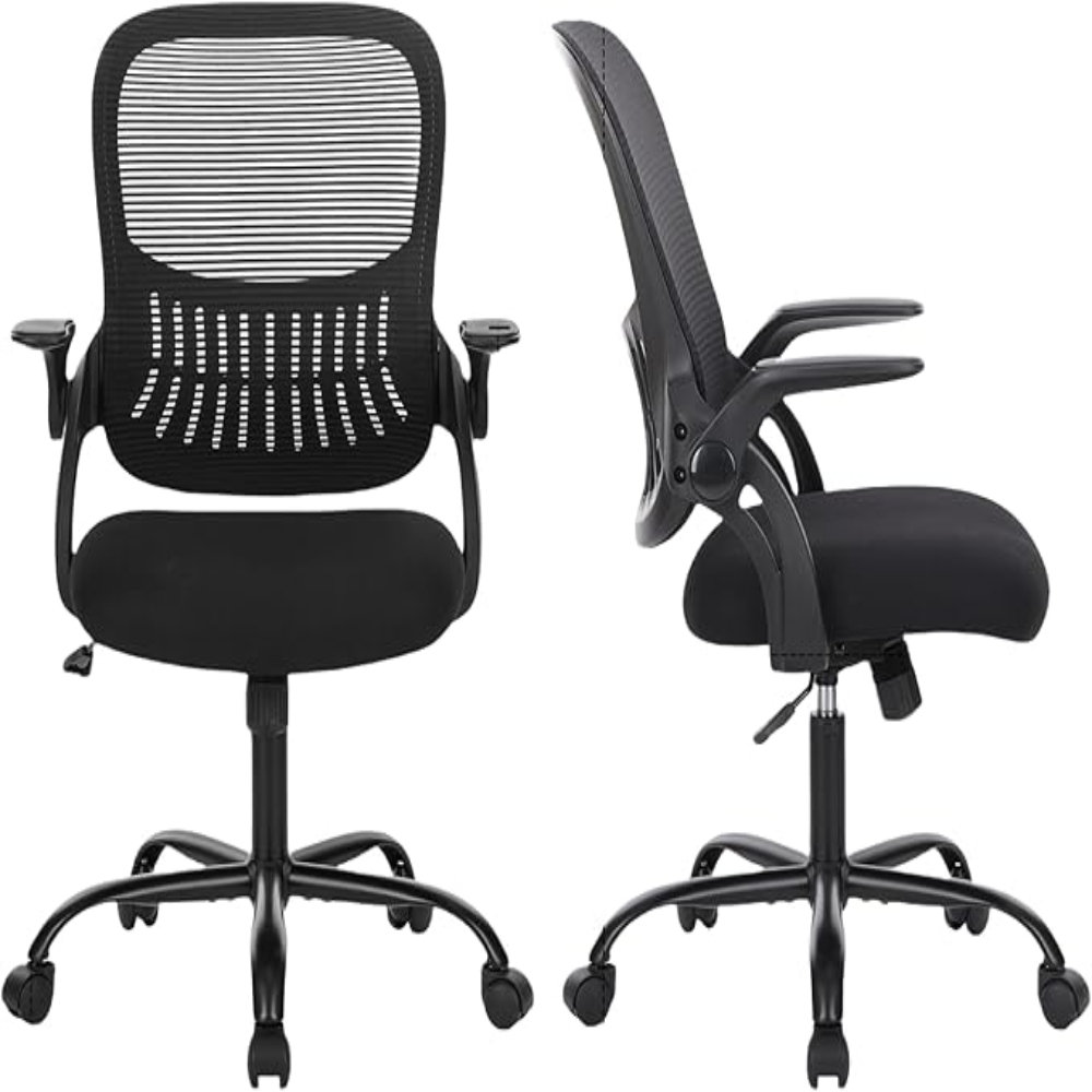 Inbox Zero Ergonomic Office Chair W/Flip-Up Arms, Drafting Standing ...