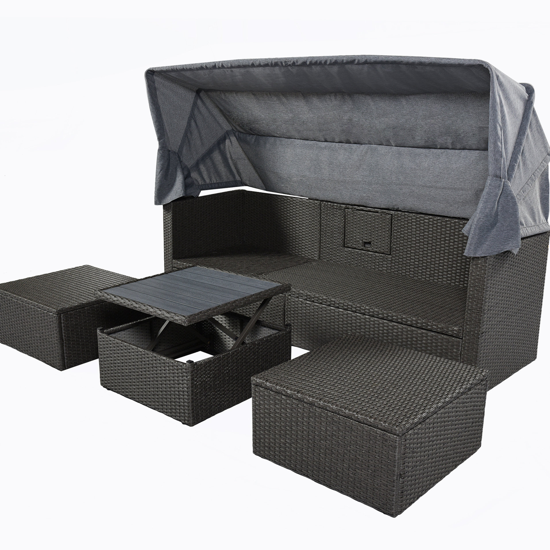 Latitude Run® Jerena 82.7'' Wicker/Rattan Outdoor Patio Sectional | Wayfair