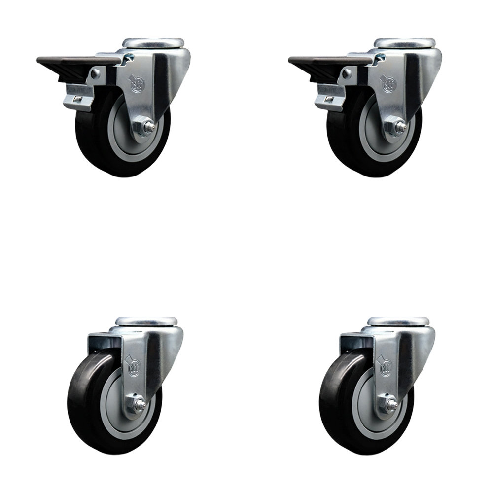 Service Caster Poly Swivel Bolt Hole Caster with 2 Posi Lock Brakes ...