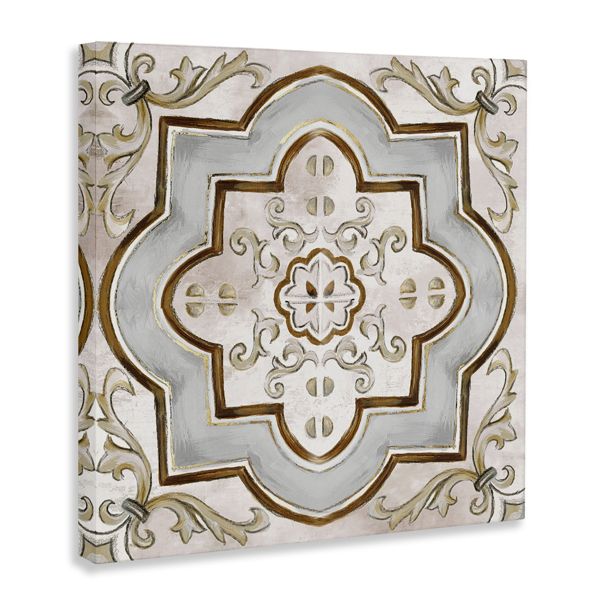 Fleur De Lis Living Traditional Symmetrical Tile Canvas Wall Art by Eli ...