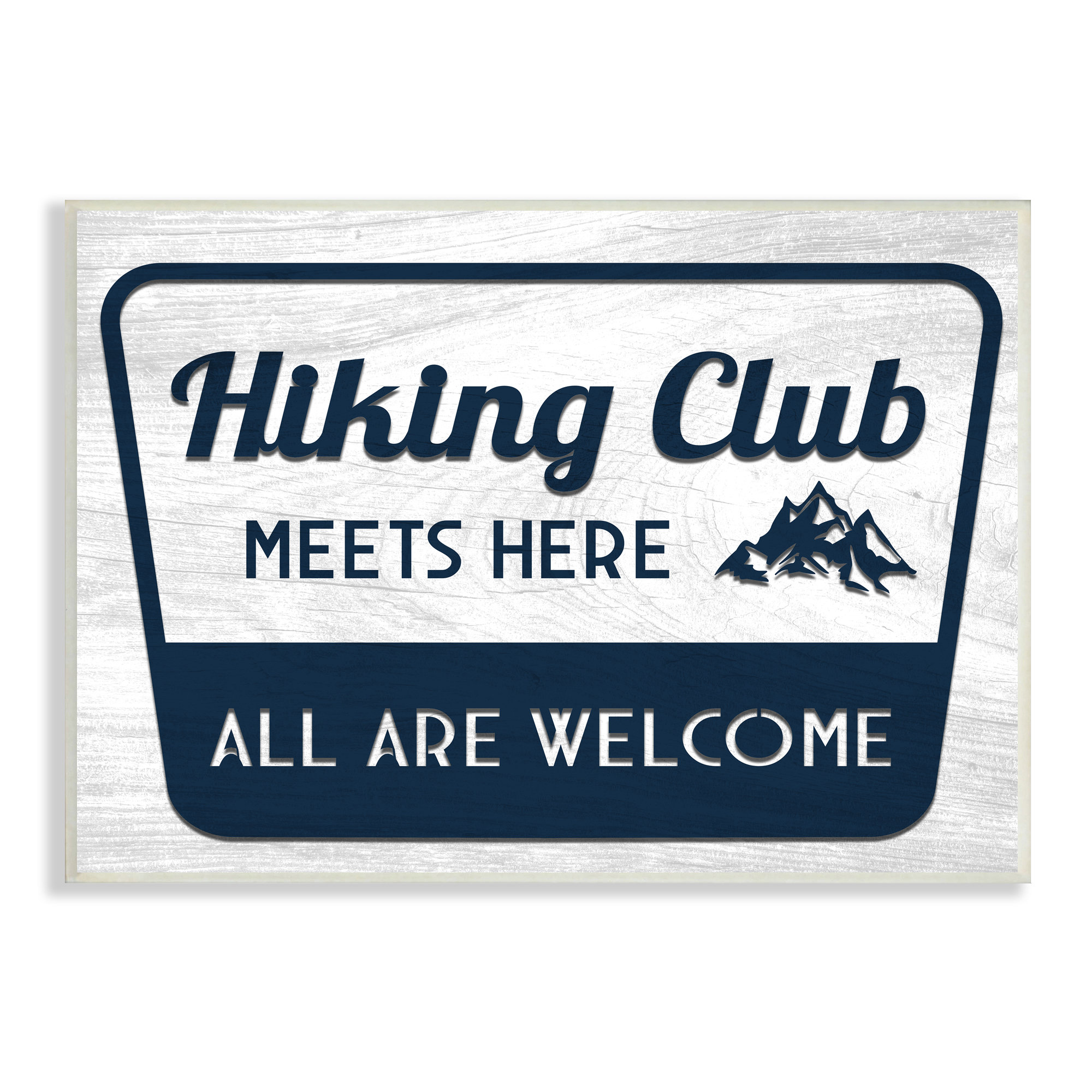 Stupell Industries Hiking Club Rustic Cabin Mountain Climbing Sign XXL ...