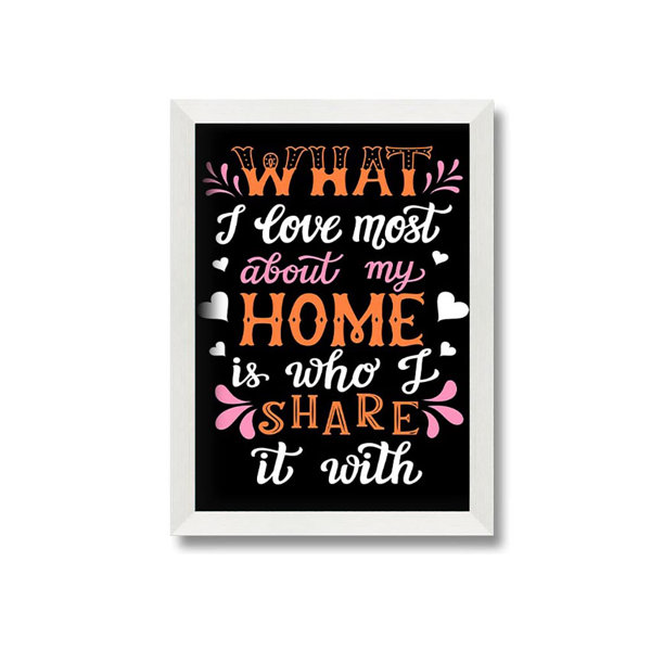 Happy Larry What I Love Most About My Home Framed Print Wall Art ...