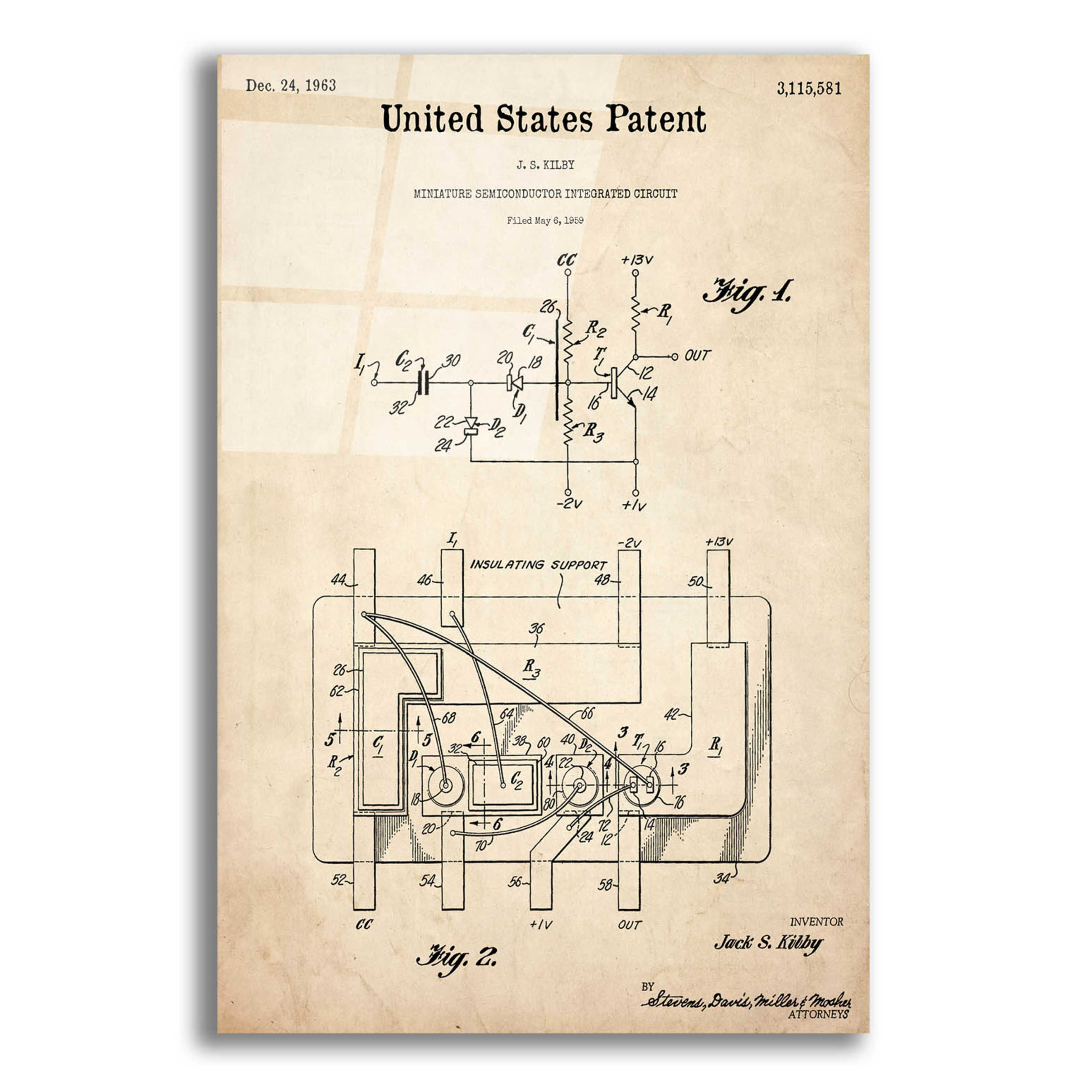 Williston Forge Integrated Circuit Patent Parchment - Unframed Drawing ...
