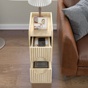 Latitude Run® Fluted End Table Set With Drawers(set Of 2), Farmhouse ...