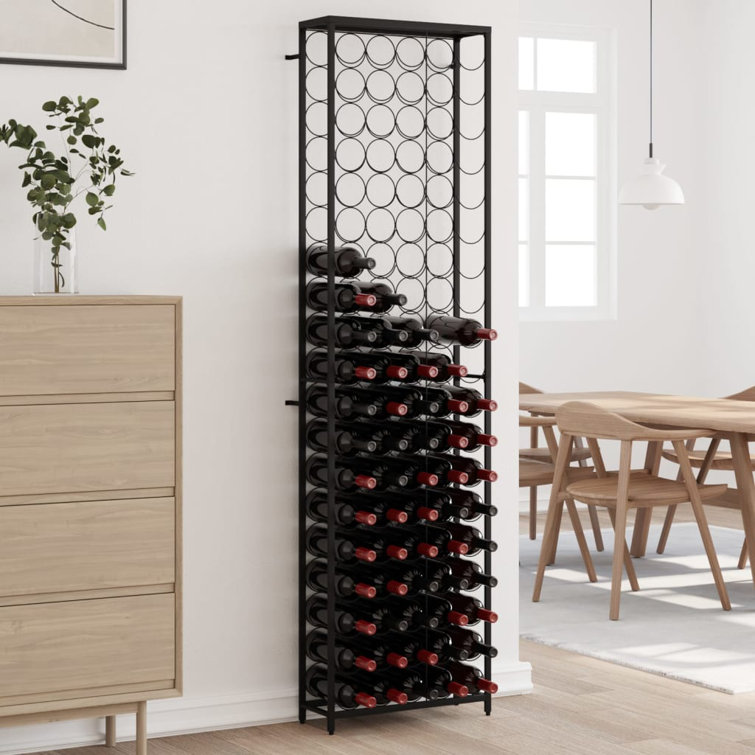 Brayden Studio Azita 95 Bottle Floor Wine Bottle Rack in Black ...