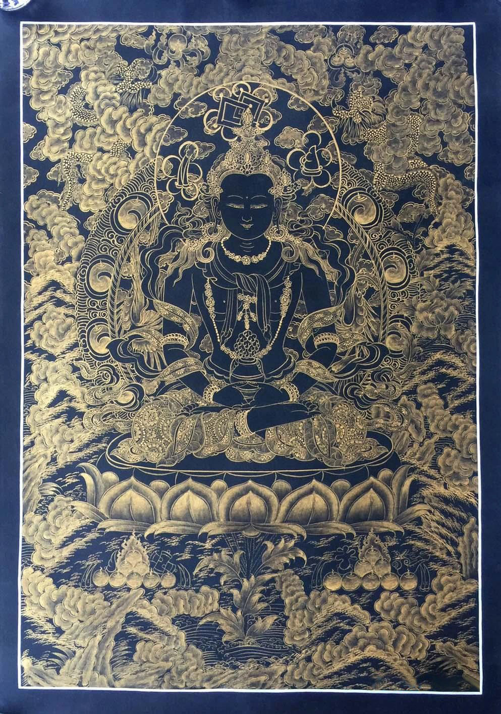 Exotic India Kalo Sunaulo (Golden Black) Aprarmita/Amitayus Thangka ...
