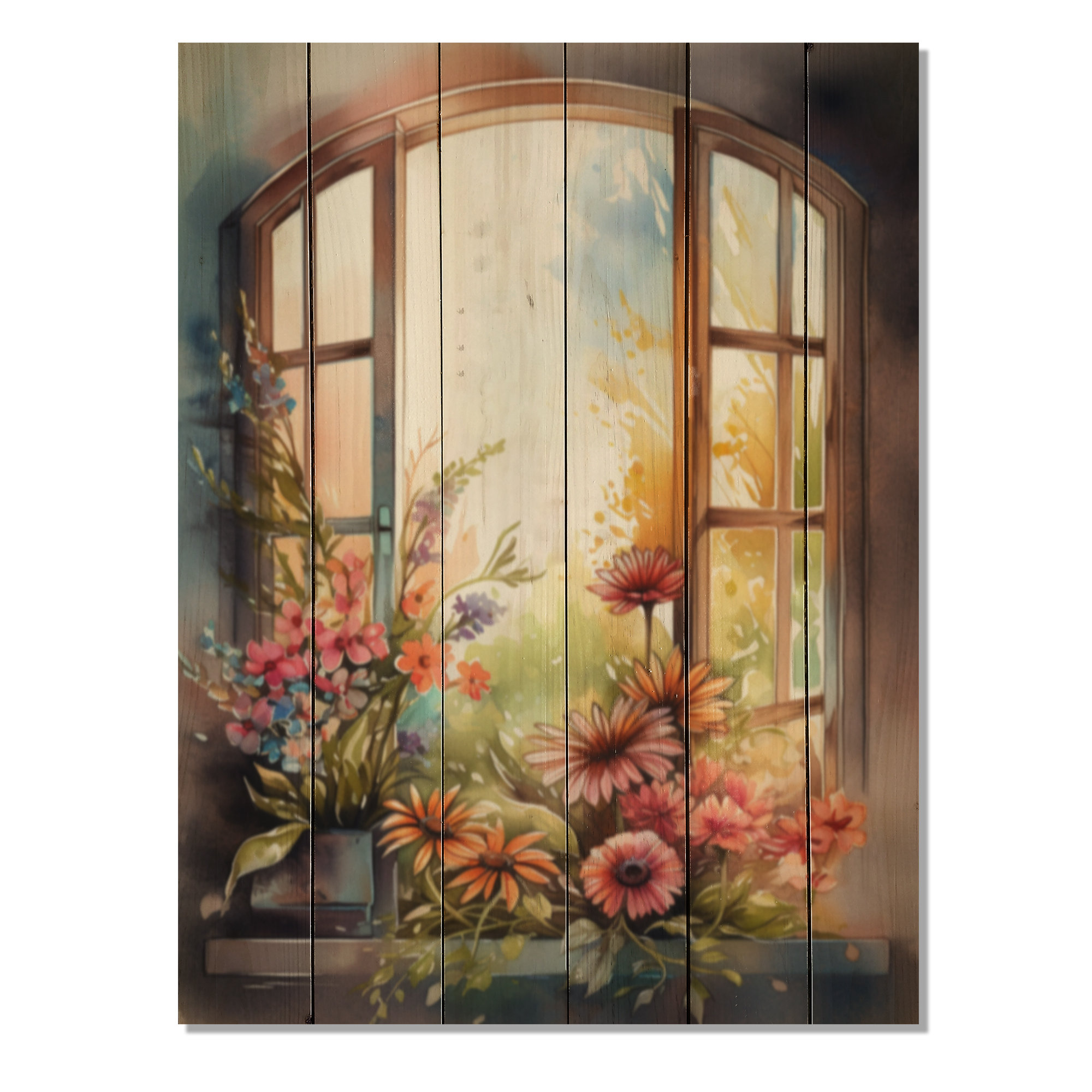 Red Barrel Studio Nature's Floral Window Display I - Floral Window ...