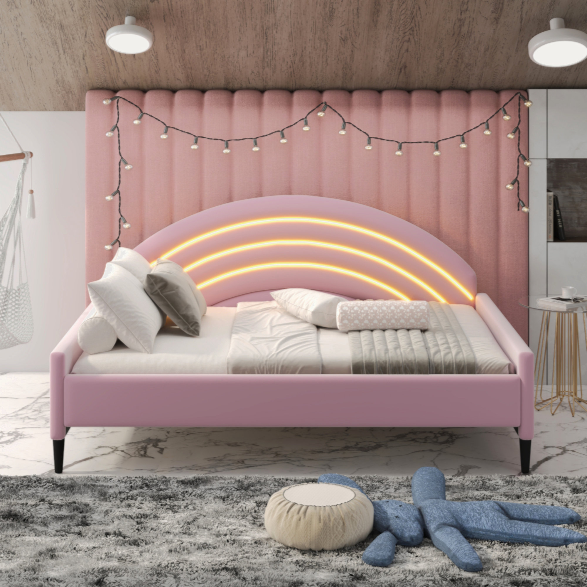 Mercer41 Velvet Upholstery Daybed with LED - Wayfair Canada