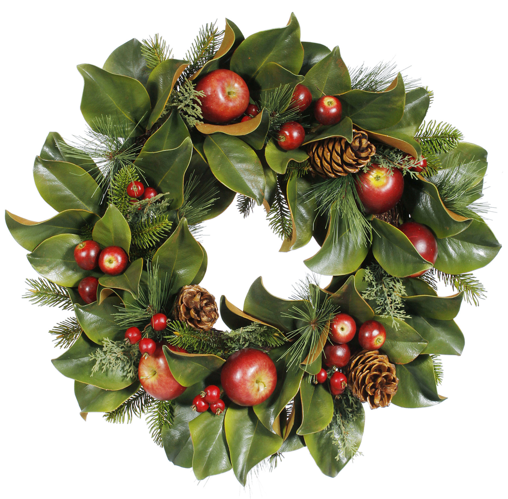Winward Silks Winward International Faux Pinecone & Apple Wreath | Perigold