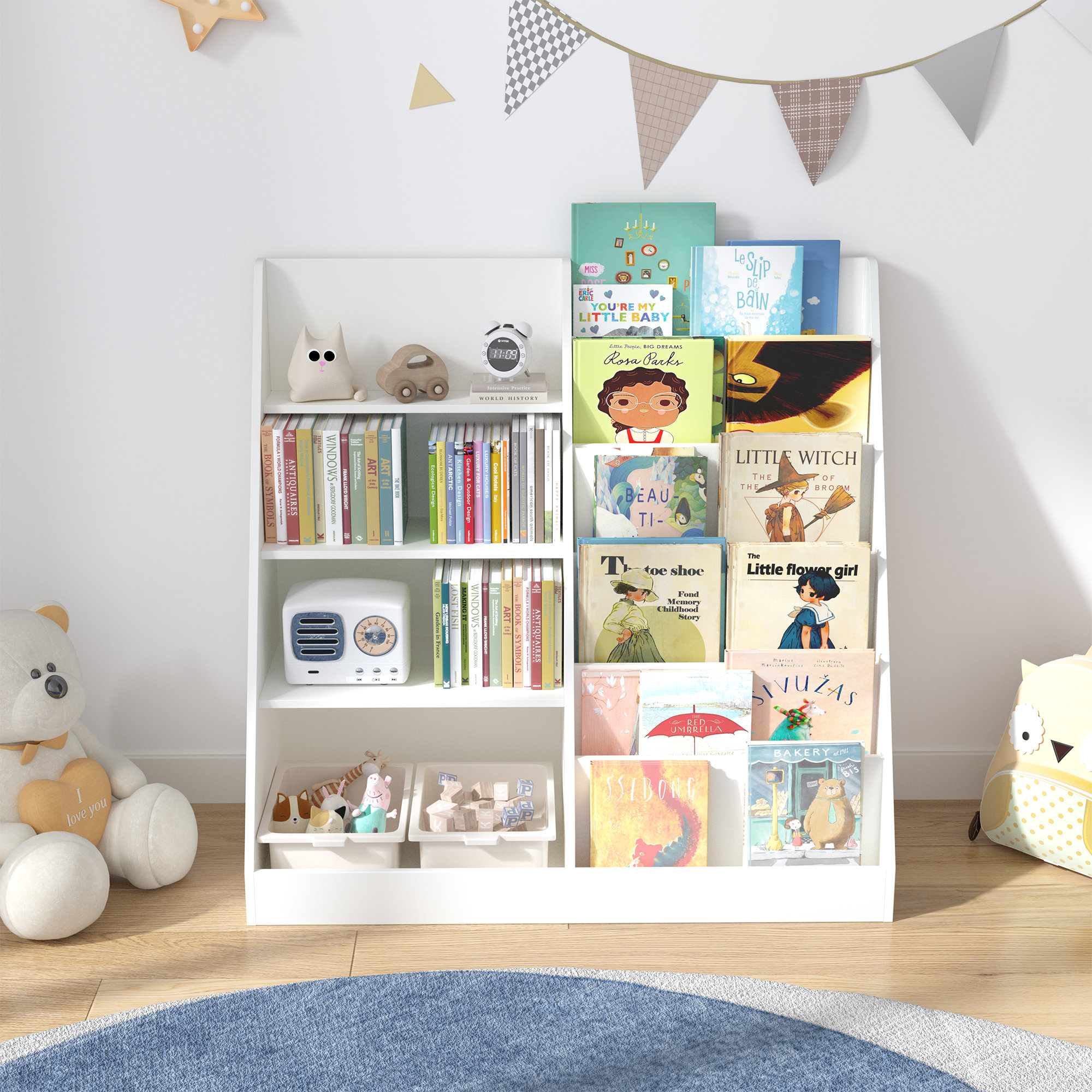 Ebern Designs Multifunctional 4 Tier Bookshelf And Book Storage ...