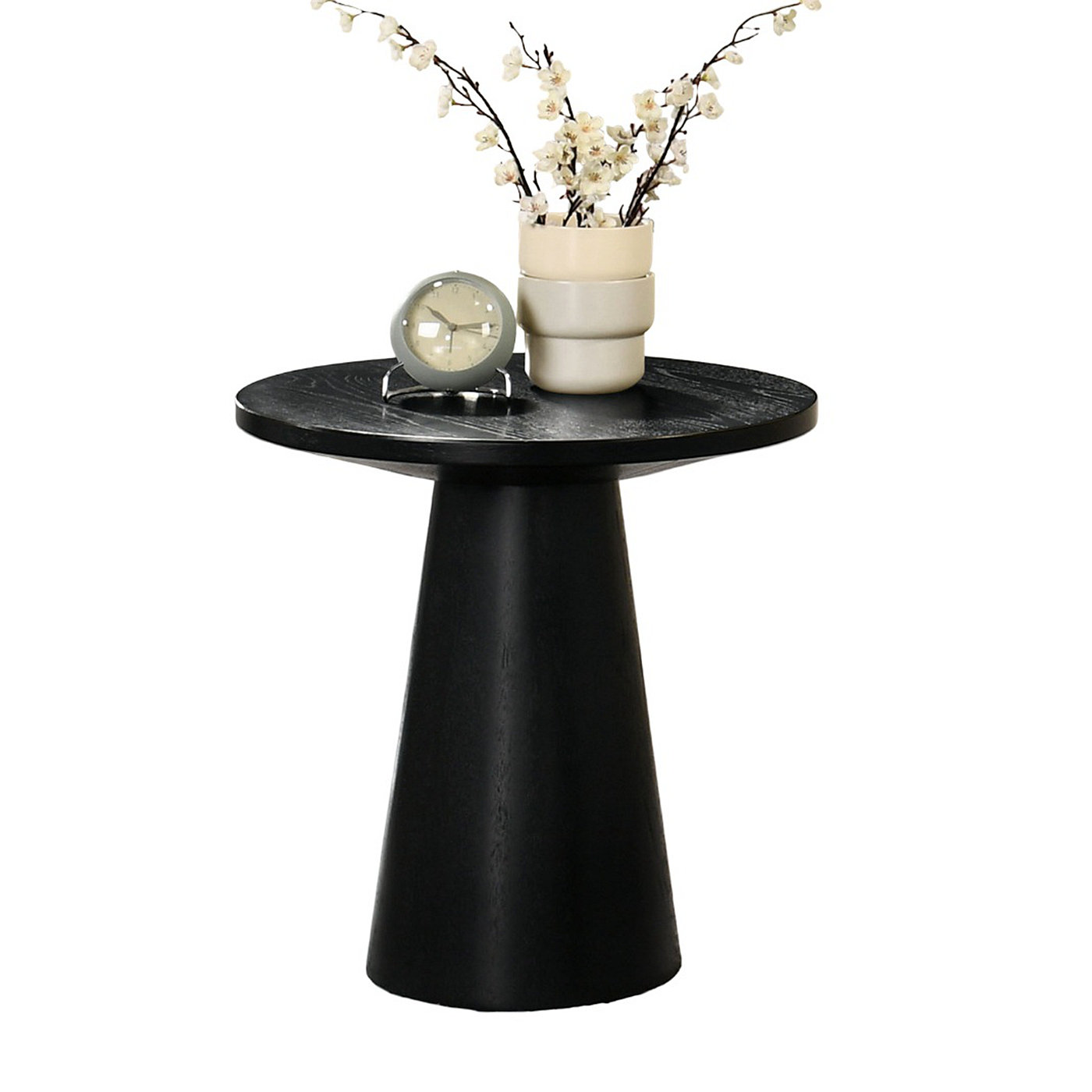 Hokku Designs Unique Cone Base Pedestal Round End Table Contemporary ...