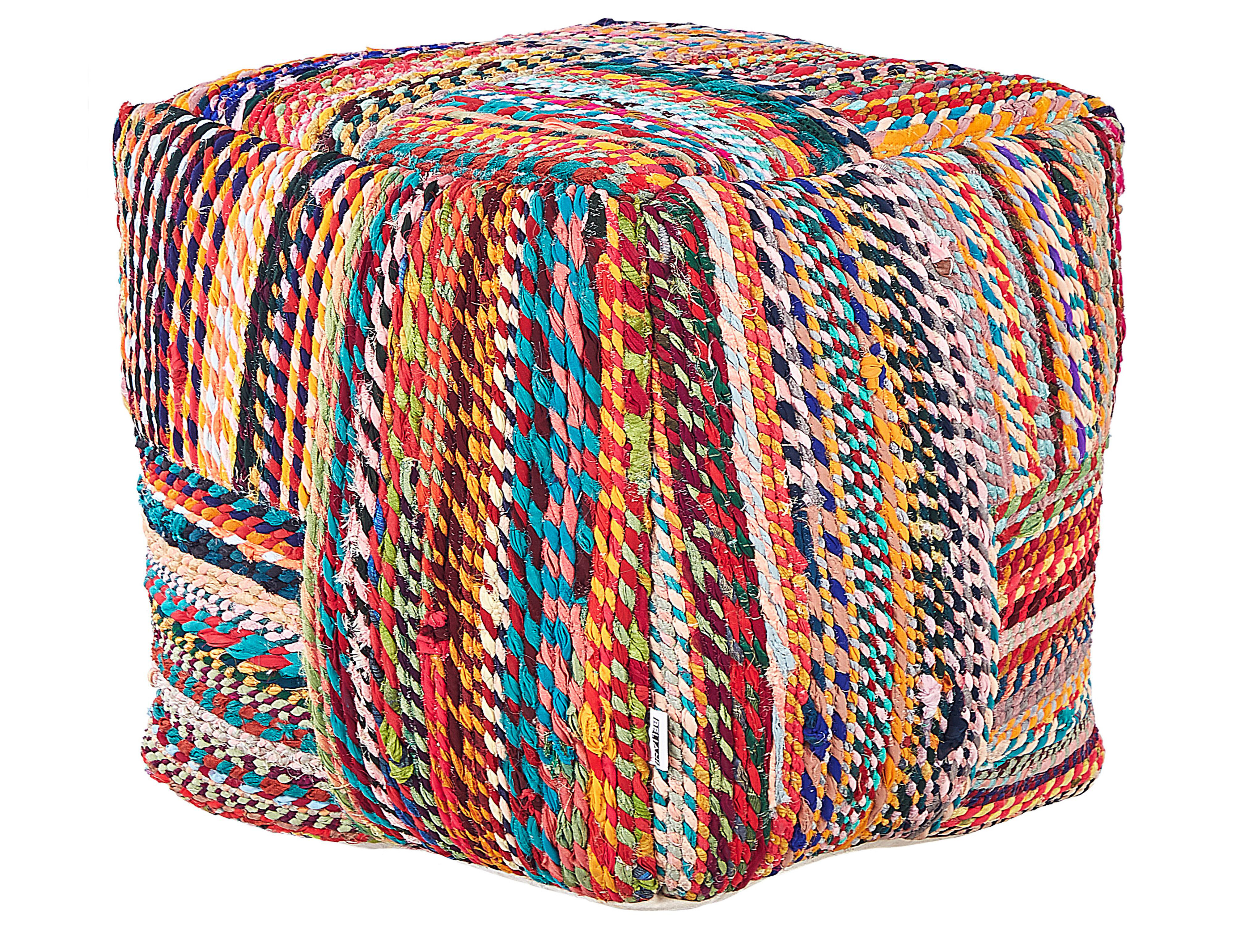 Latitude Vive Atanase 40Cm Square Striped Pouffe Ottoman | Wayfair.ie