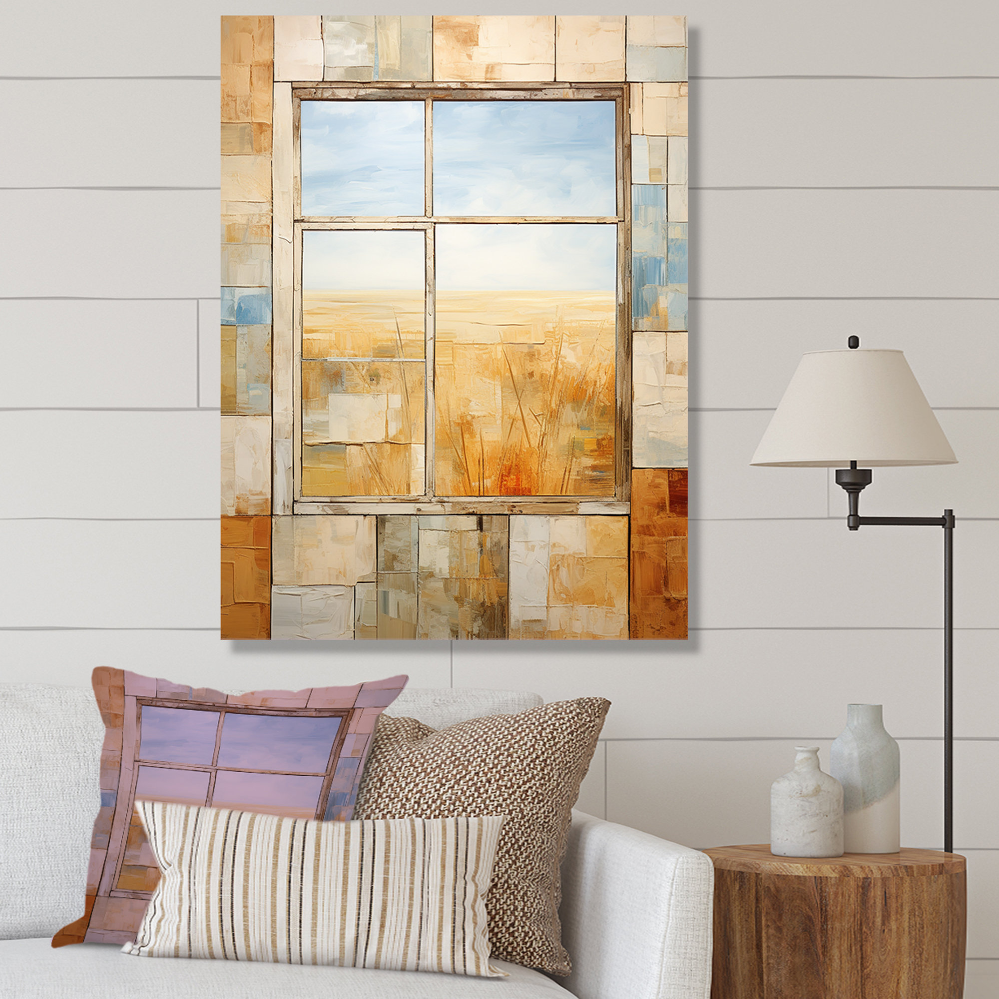 Lark Manor™ Cubist Countryside Farm Windows II - Farmhouse Windows Wall ...