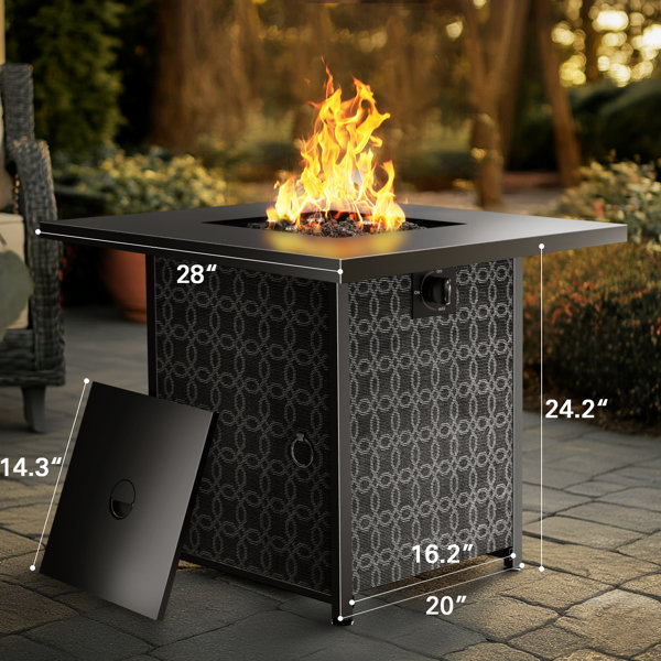 Ebern Designs Propane Fire Pit CSA-Listed Outdoor Fire Pit Table ...