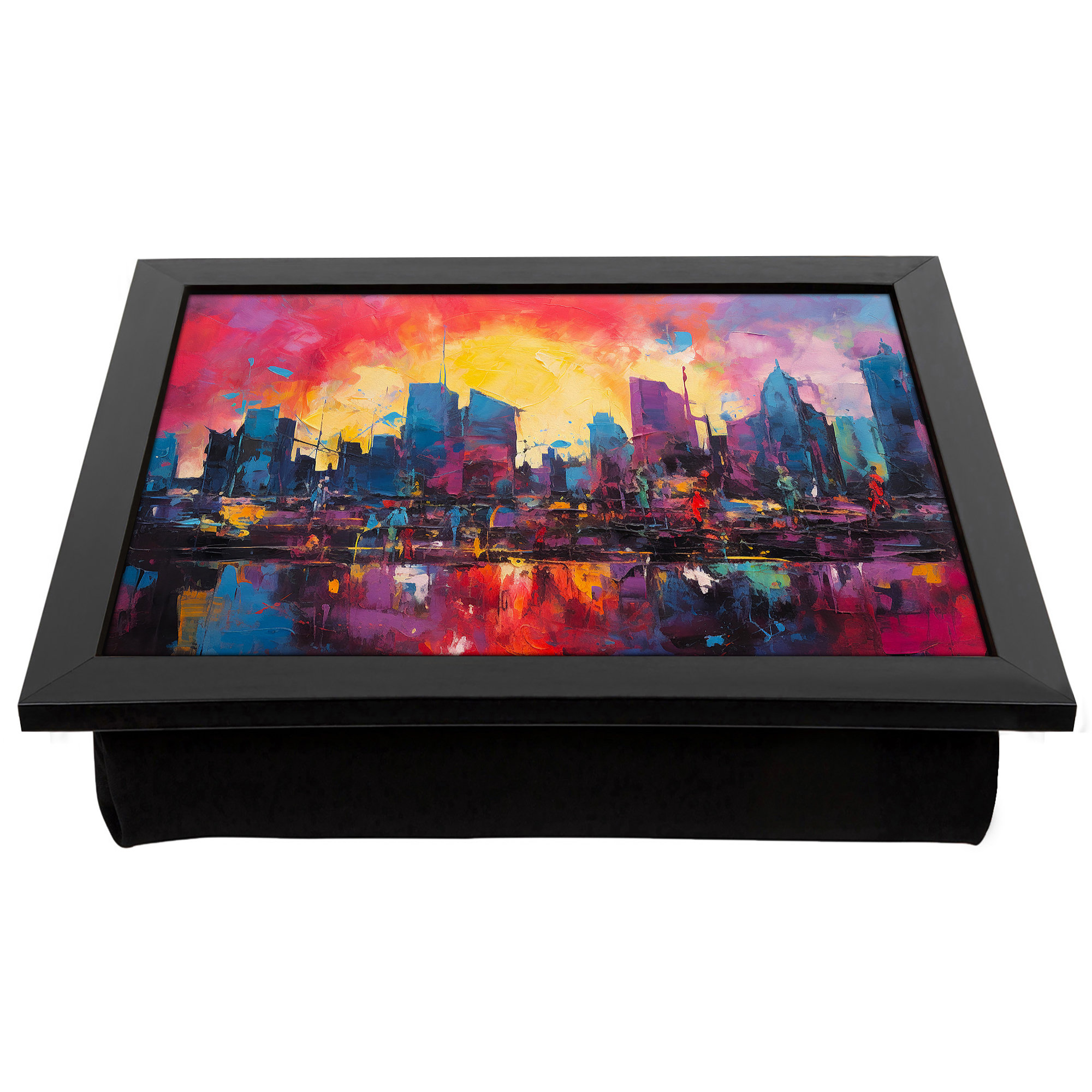 17 Stories Skyline Expressionism No.3 Lap Tray with Cushion | Wayfair.co.uk